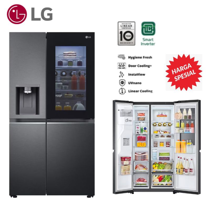Jual LG Kulkas InstaView™Side By Side INVERTER - GC-X257CQEW UV Nano Linear Cooling - Garansi ...