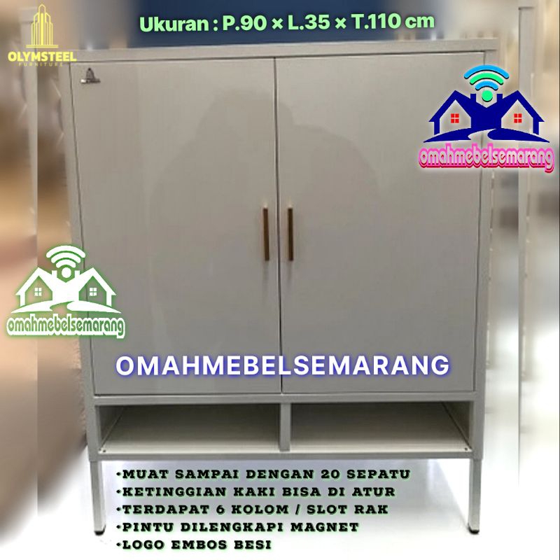 Jual Lemari sepatu besi full rak OLYMSTEEL SR 004 minimalis modern | Shopee Indonesia