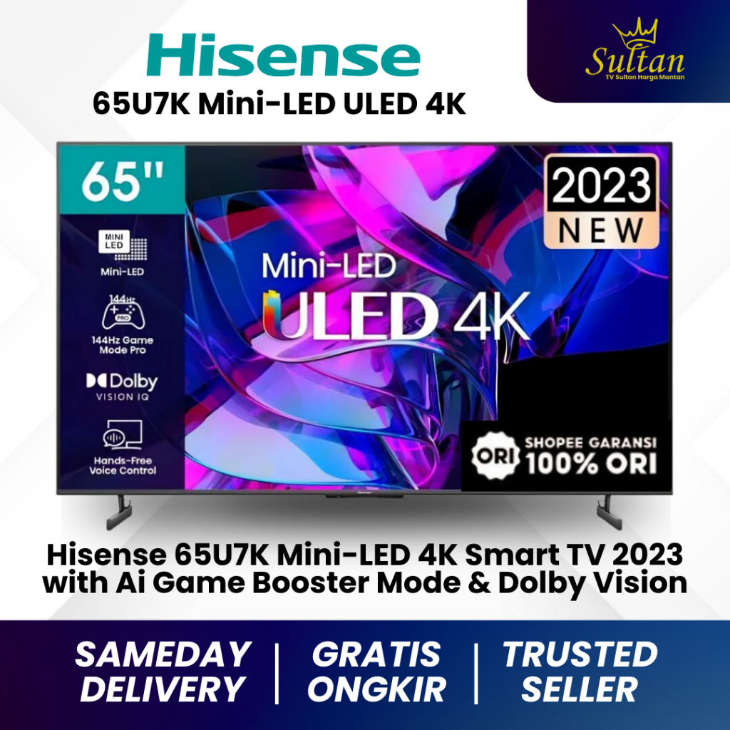 Jual Hisense 65U7K 65 inch 4K Mini-LED ULED 144Hz MEMC Game Mode Pro ...