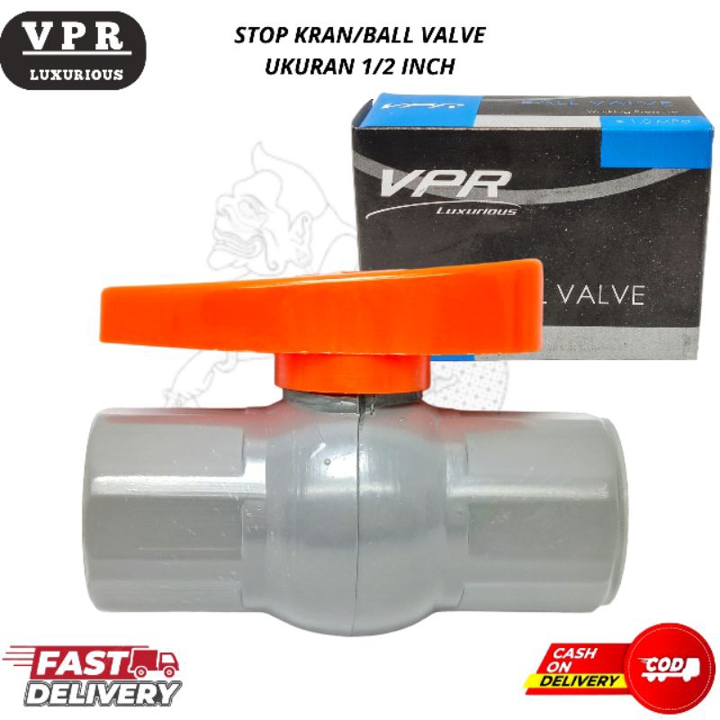 Jual Stop kran PVC 1/2"VPR/Ball Valve PVC 1/2" VPR/Stop kran air 1/2 ...