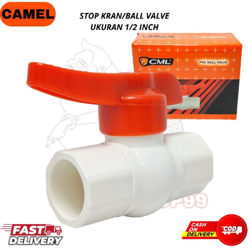 Jual Stop kran CML PVC 1/2"/Ball Valve PVC 1/2"inchi/Stop kran air PVC ...