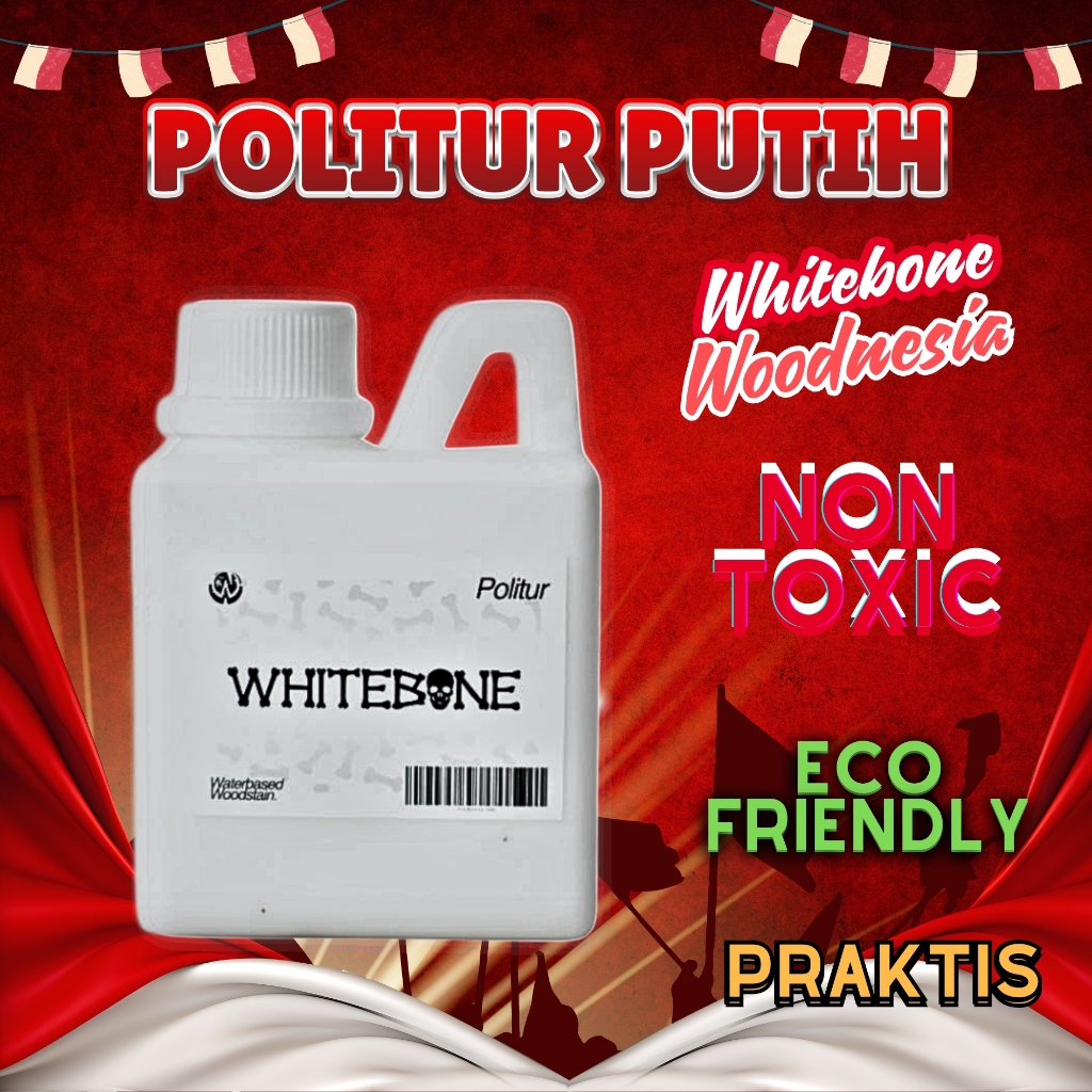 Jual Cat Politur Kayu PUTIH Woodnesia WHITEBONE 500ml Cat Waterbased ...