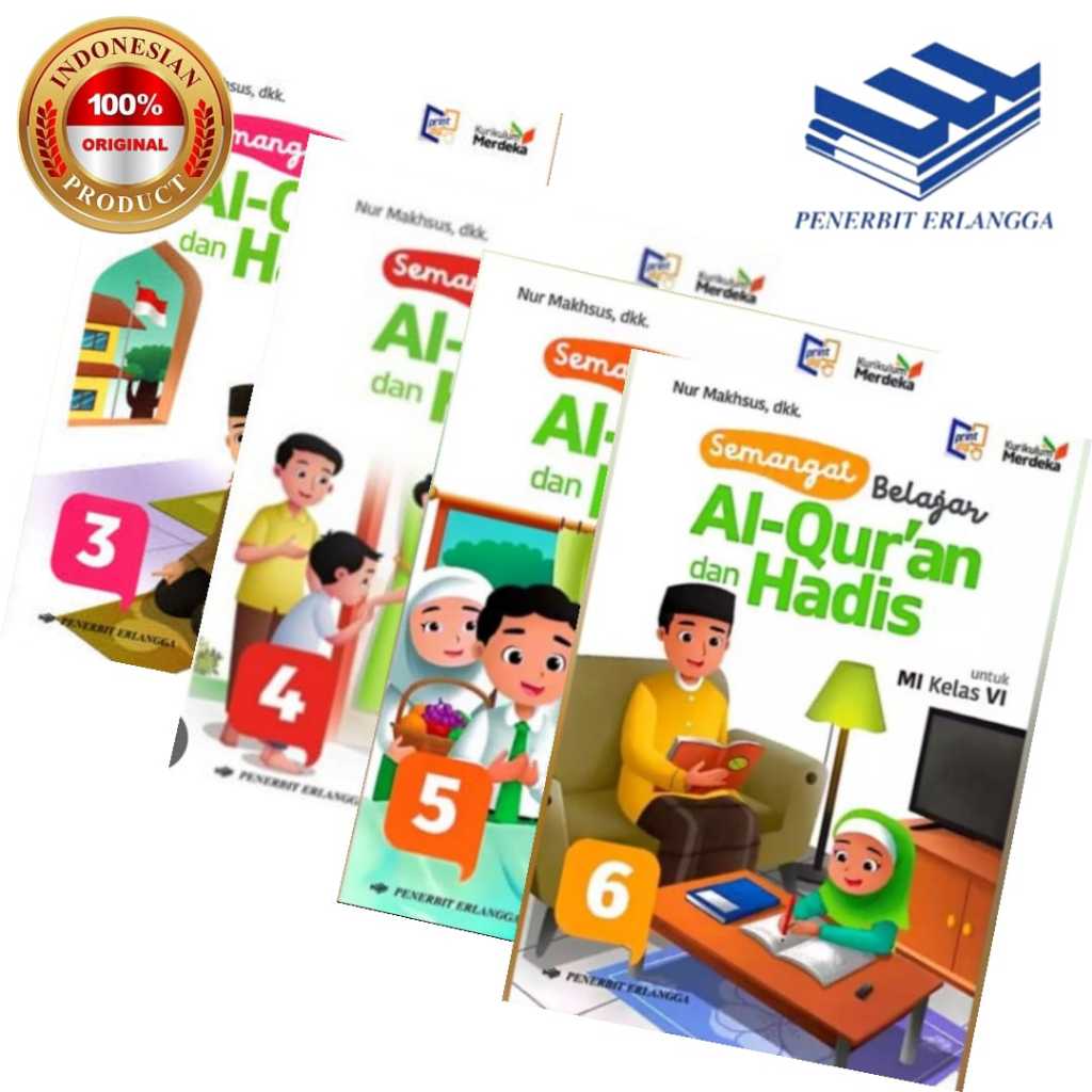 Jual Buku erlangga Al-quran dan Hadis kurikulum merdeka MI kelas 3,4,5,6 | Shopee Indonesia