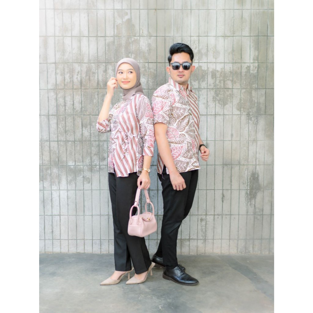 Jual RARES Baju Batik Kerja Kantor Batik Couple Pasangan Sarimbit Atasan Kuliah Pria Wanita ...