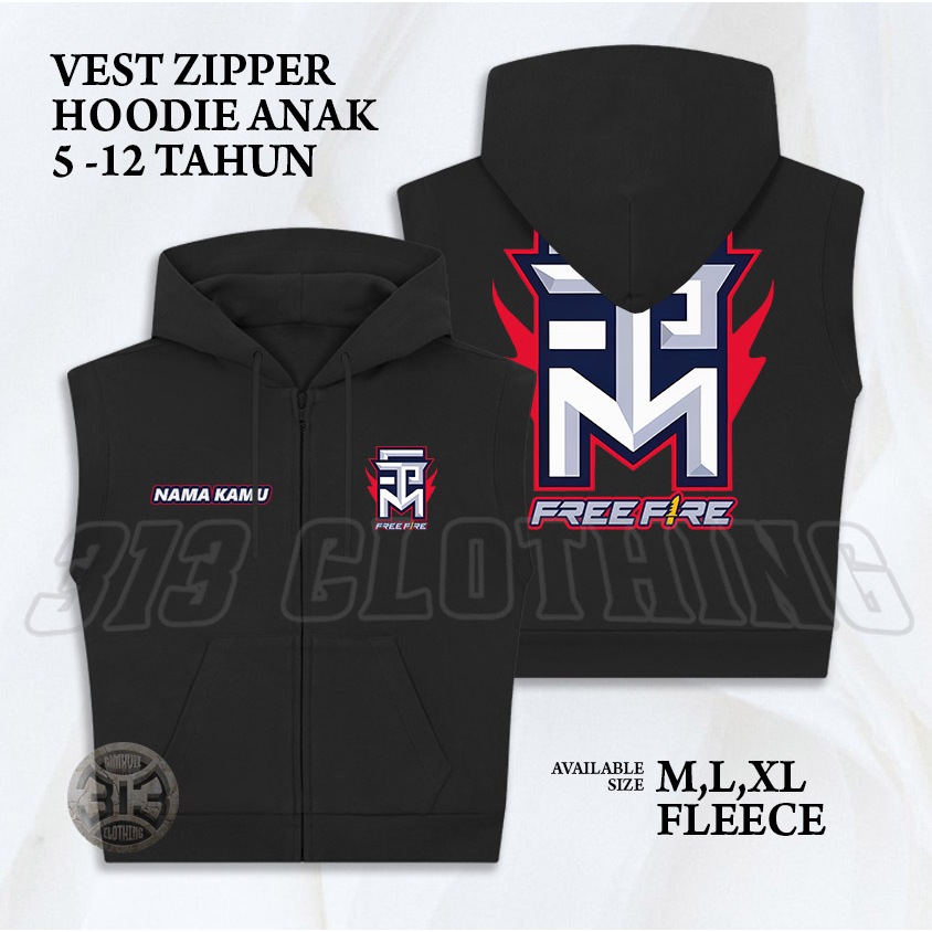 Jual Rompi Vest Zipper Anak FF STM SC Free Fire / Jaket Rompi Anak FF ...
