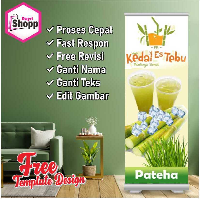 Jual Size 60x160 Cm,Spanduk Banner Kedai Es Tebu Terbaru Custom Mewah ...