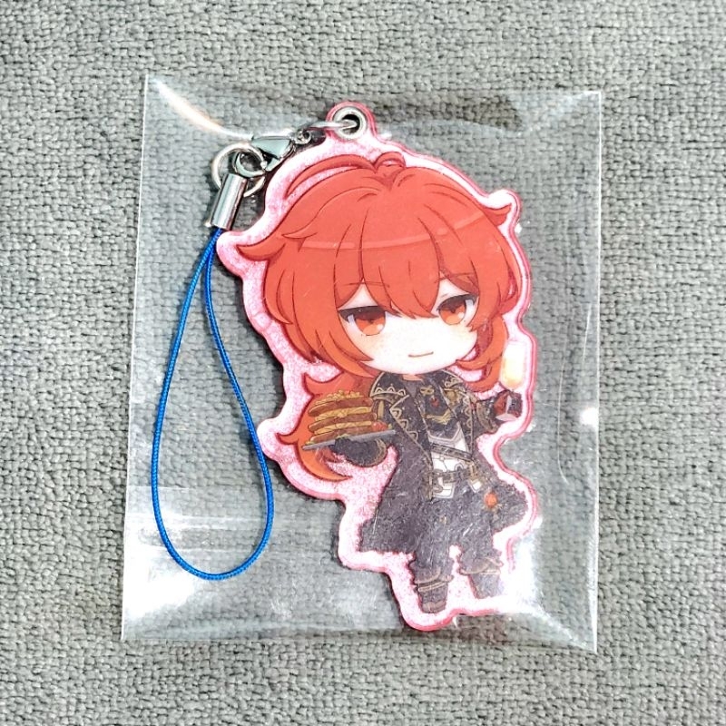Jual Diluc Acrylic Pearl Keychain - Genshin Impact Official Merchandise ...