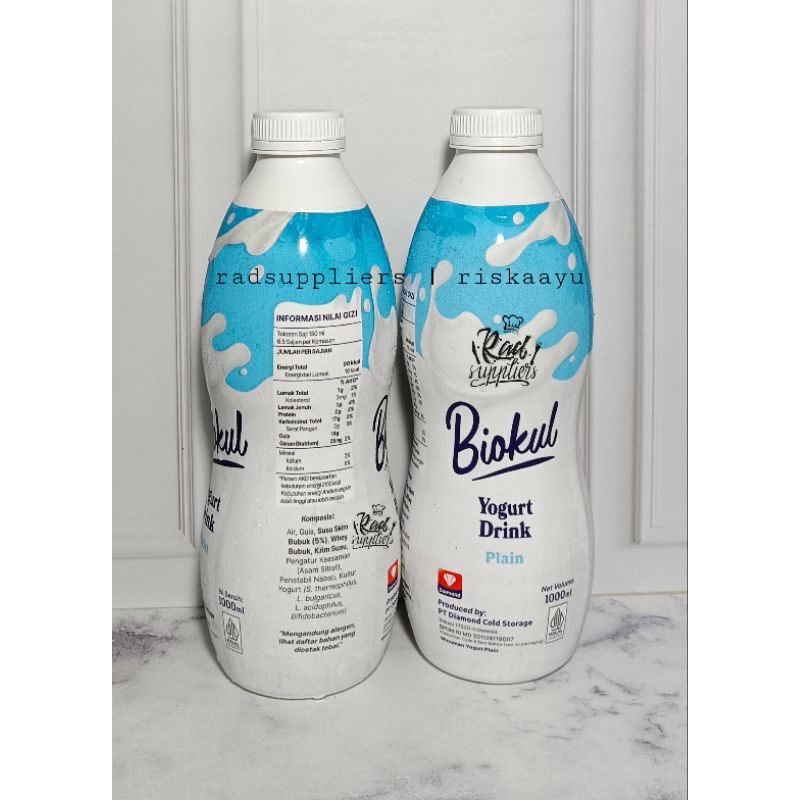 Jual Drink Yogurt Biokul Plain 1Liter, Yogurt Minum/Cair Rasa Original ...