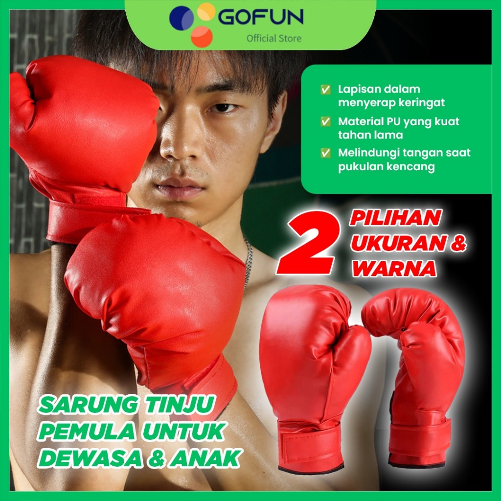 Jual Sarung Tinju Samsak Anak Polos Material PU Boxing Gloves Set Kiri ...