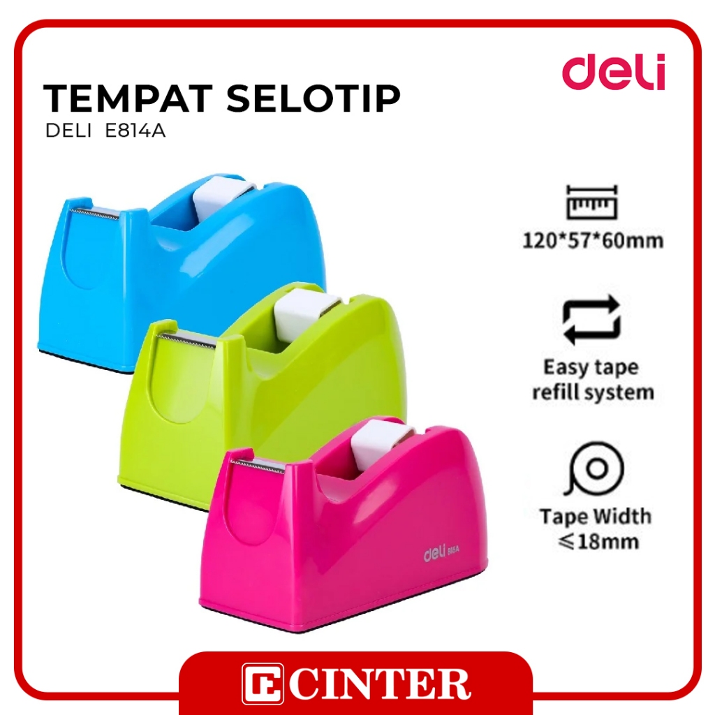 Jual DELI - DISPENSER TAPE / PEMOTONG ISOLASI / TEMPAT SELOTIP E814A ...