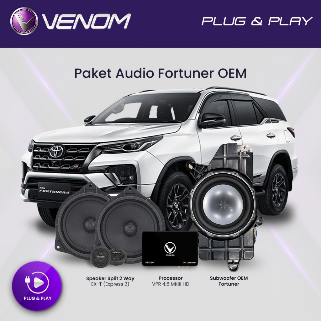 Jual Venom Express Paket Audio Mobil Fortuner OEM Looks Plug and Play ...