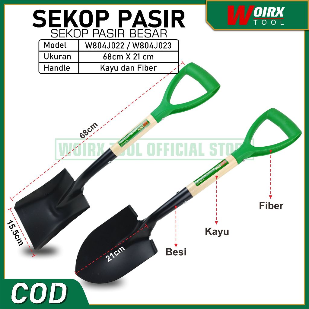 Jual WOIRX TOOL Sekop Pasir Besar Lancip Persegi Skup Besi Skop Taman ...
