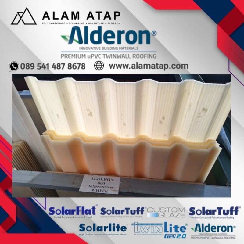 Jual Alderon 830 Atap Upvc Translucent Atap Upvc Alderon Tembus Cahaya ...