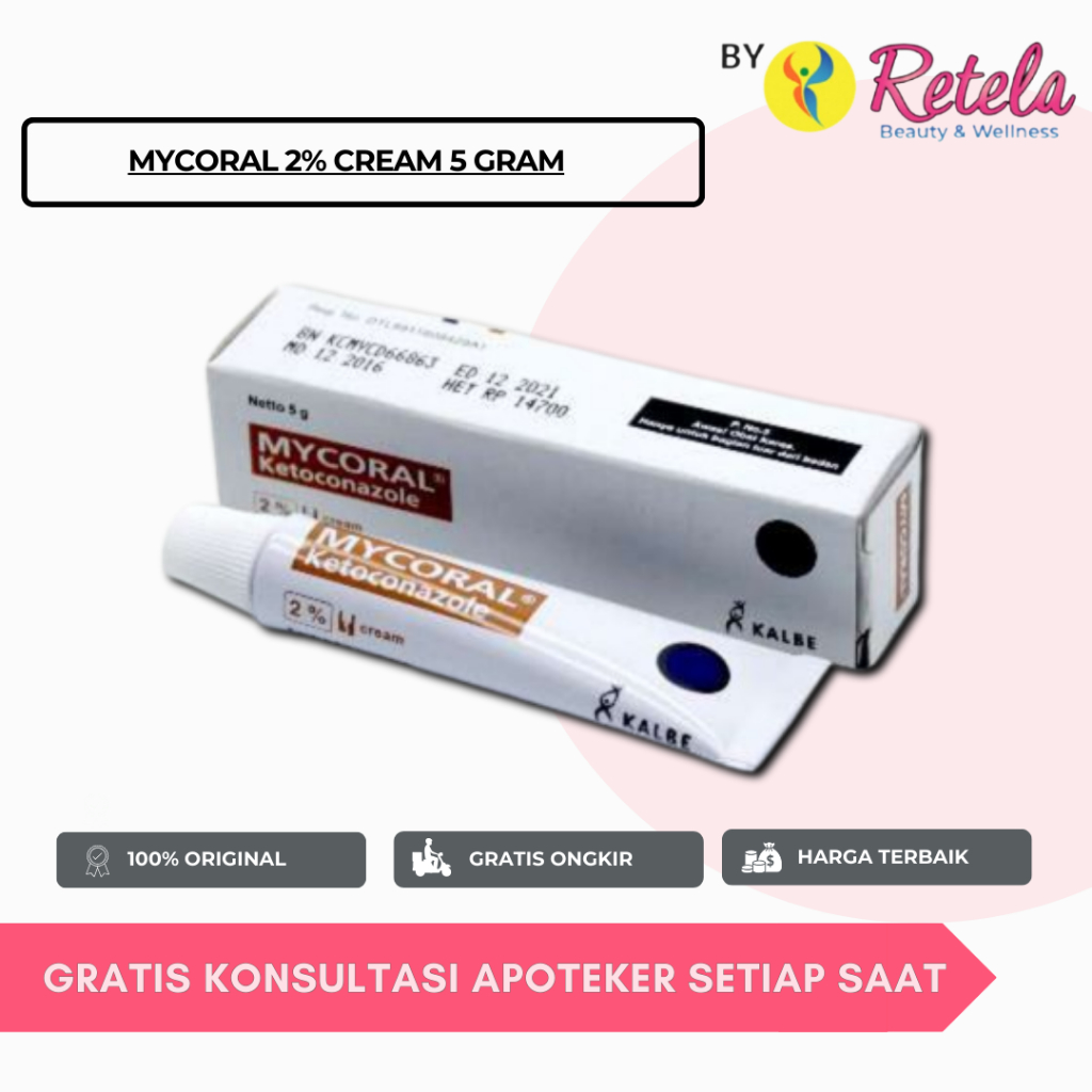 Jual MYCORAL 2% CREAM 5 GRAM / KETOCONAZOLE / KRIM ANTI JAMUR | Shopee ...