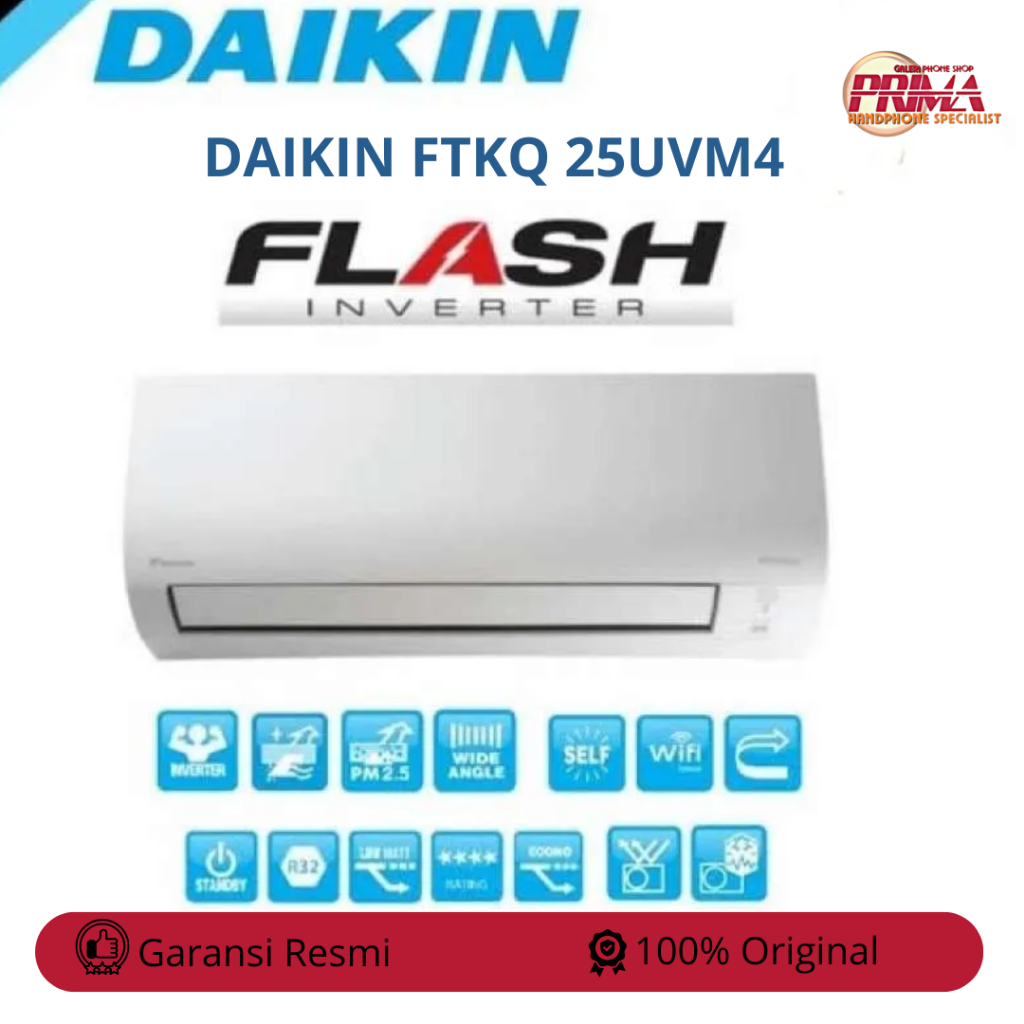 Jual JUAL AC DAIKIN FLASH GARANSI RESMI FTKQ 25 UVM4 1PK SERANG BANTEN ...