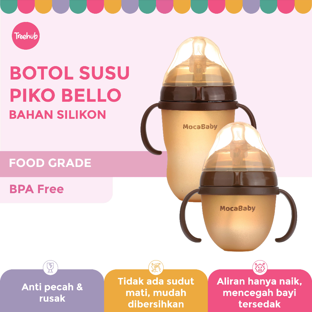 Jual Treehub Botol Susu Bayi Anti Colic Dot Silicone Food Grade Anti Kolik Leher Lebar 150ml ...