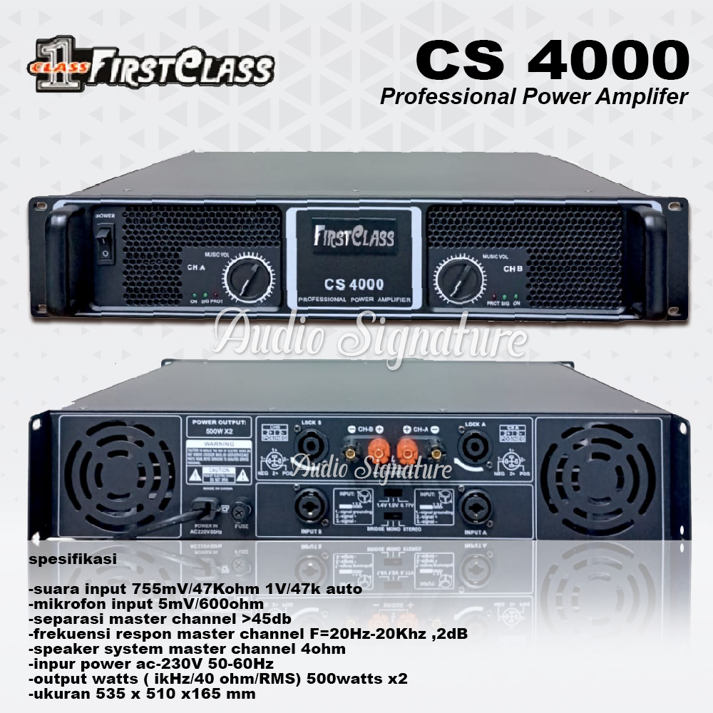 Jual Power Amplifier FIRSTCLASS CS 4000 | CS4000 Original | Shopee ...