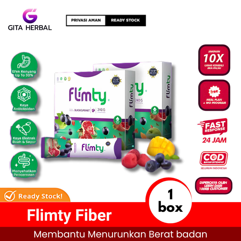 Jual Flimty Fiber - 1 Box (isi 16 sachet) | Shopee Indonesia