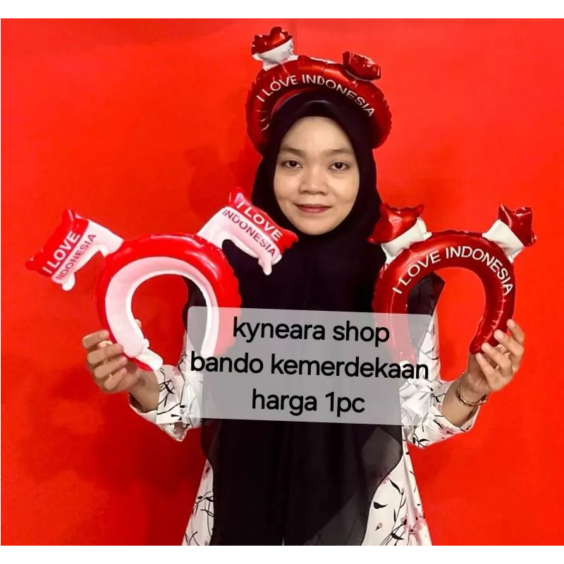 Jual bando balon foil merah putih / bando kemerdekaan / dirgahayu ...
