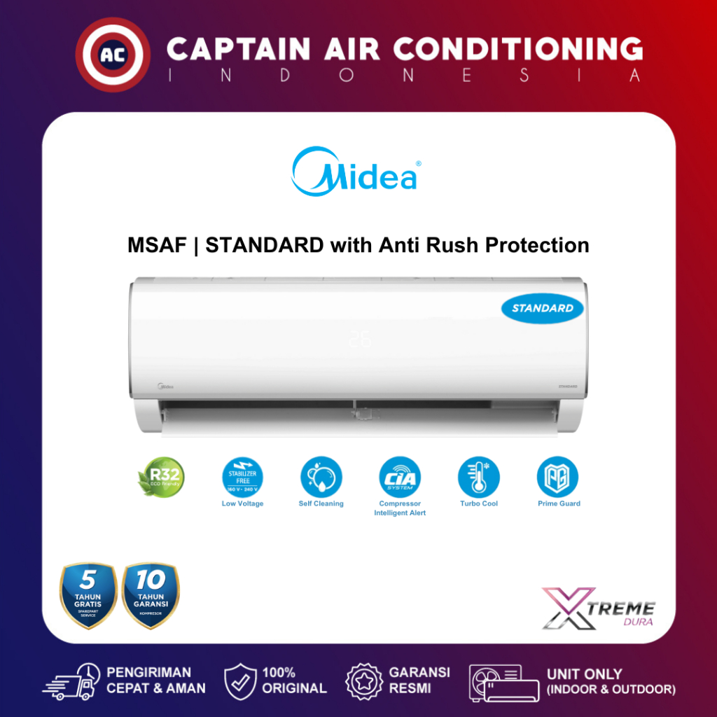 Jual MIDEA AC Split MSAF-05CRN / MSAF05CRN 1/2 PK Standard | Shopee ...
