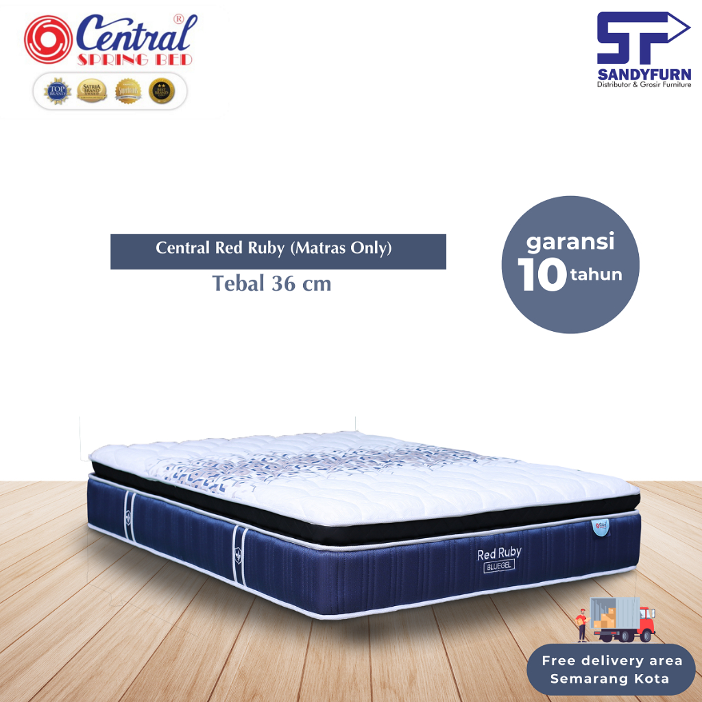 Jual MATRAS CENTRAL SPRINGBED SET / Type: RED RUBY BLUE GEL / Kasur Springbed / Garansi 10 Tahun ...