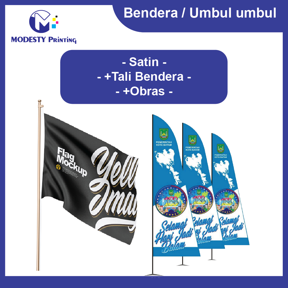 Jual CETAK BENDERA / UMBUL UMBUL / KAIN SATIN / MURAH / FREE DESIGN ...