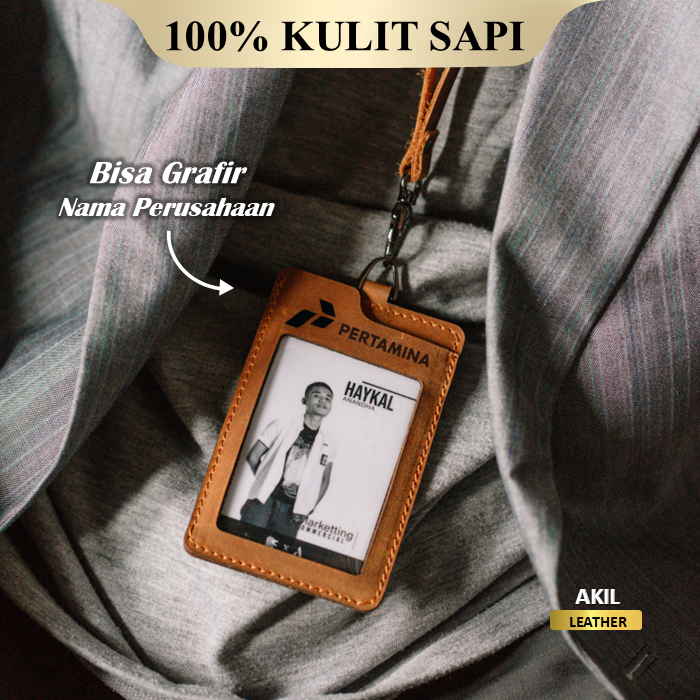 Jual Id Card Holder Kulit Sapi Asli Original 100% Premium Lanyard ...