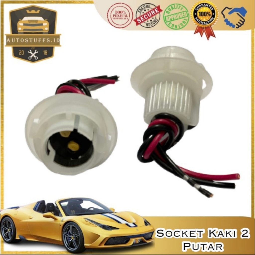 Jual Socket/Fitting Kaki 2/Socket Lampu Putar Kaki 2 Untuk Lampu Rem ...