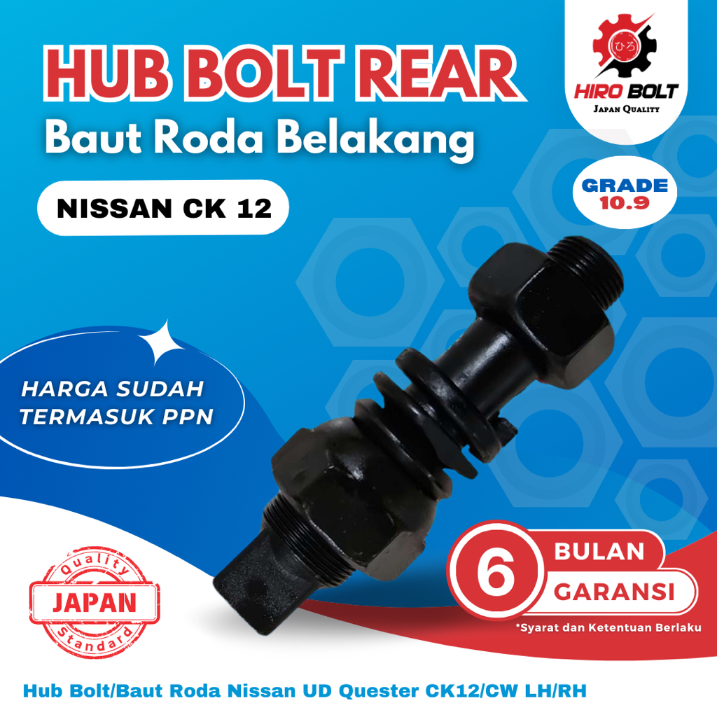 Jual Baut Truk - Baut Roda Hitam Belakang NISSAN UD CK12 / Nissan Euro ...
