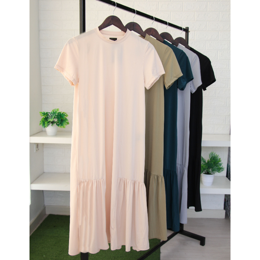 Jual Winner Vogue Selena Midi Dress Wanita Lengan Pendek | Shopee Indonesia