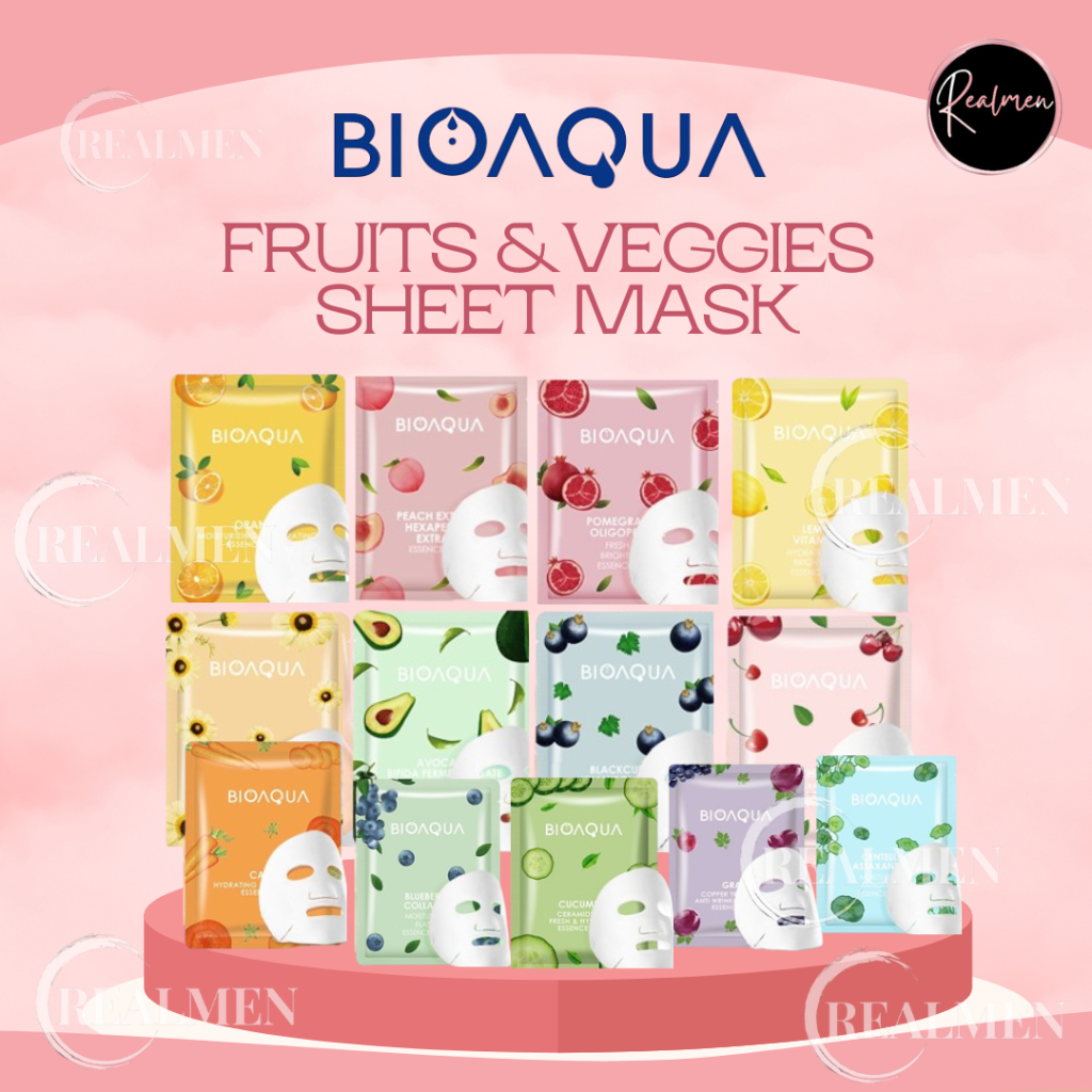 Jual BIOAQUA sheet mask Hydrating Essence face Mask Brightening Moisturizing / VEGETABLE & FRUIT ...