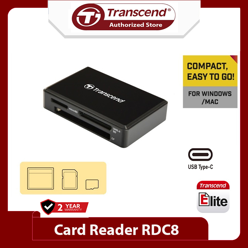 Jual Transcend RDC8 Card Reader All-in-1 Multi USB Type C | Shopee ...