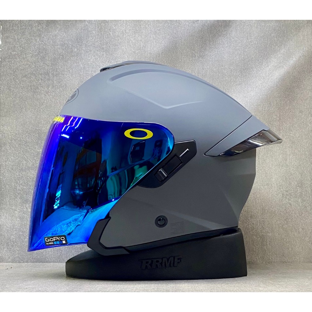 Jual INK TERRA 2 Solid Grey Doff || Helm Half Face Double Visor Terbaru ...