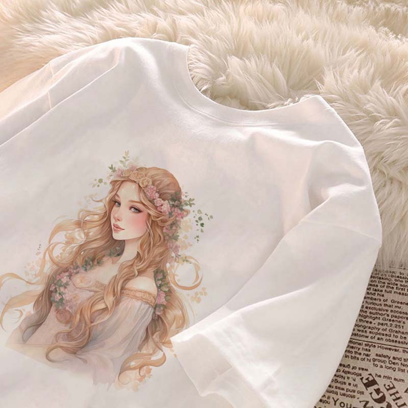 Jual Pola gadis manis t shirt oversize lengan pendek | | murni korean ...