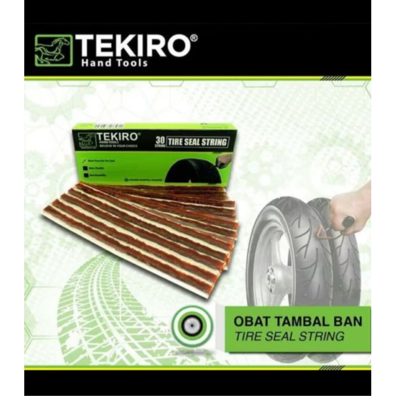 Jual TEKIRO Obat Karet Tambal Ban Tubeless 1 pack 30pcs / Tire Seal ...