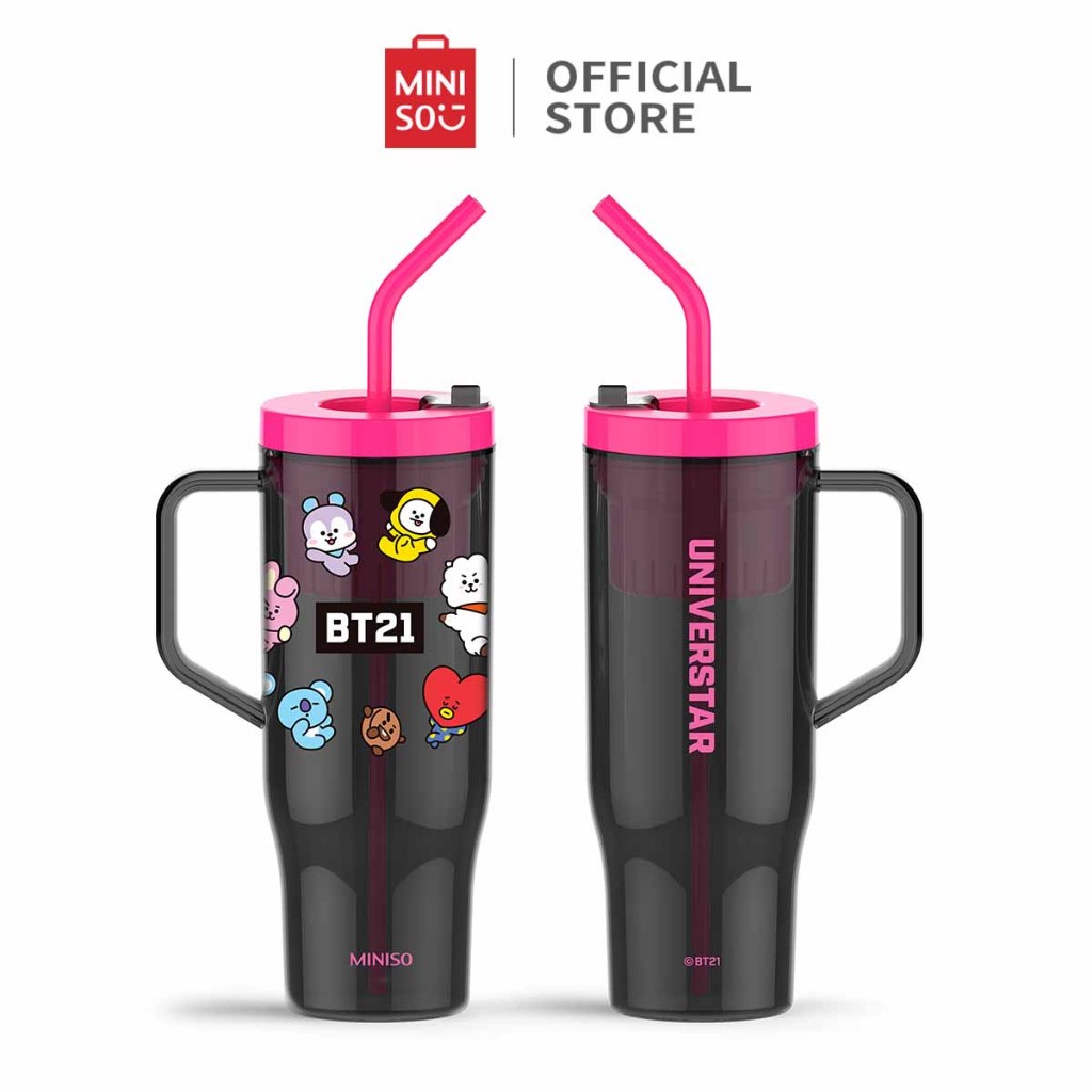 Jual Miniso x BT21 Collection Gelas Plastik Dengan Sedotan Kapasitas ...