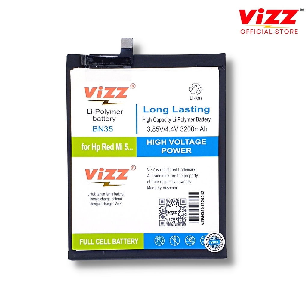 Jual Baterai Batre Vizz Xiaomi Redmi 5 BN35 Original Vizz | Shopee ...