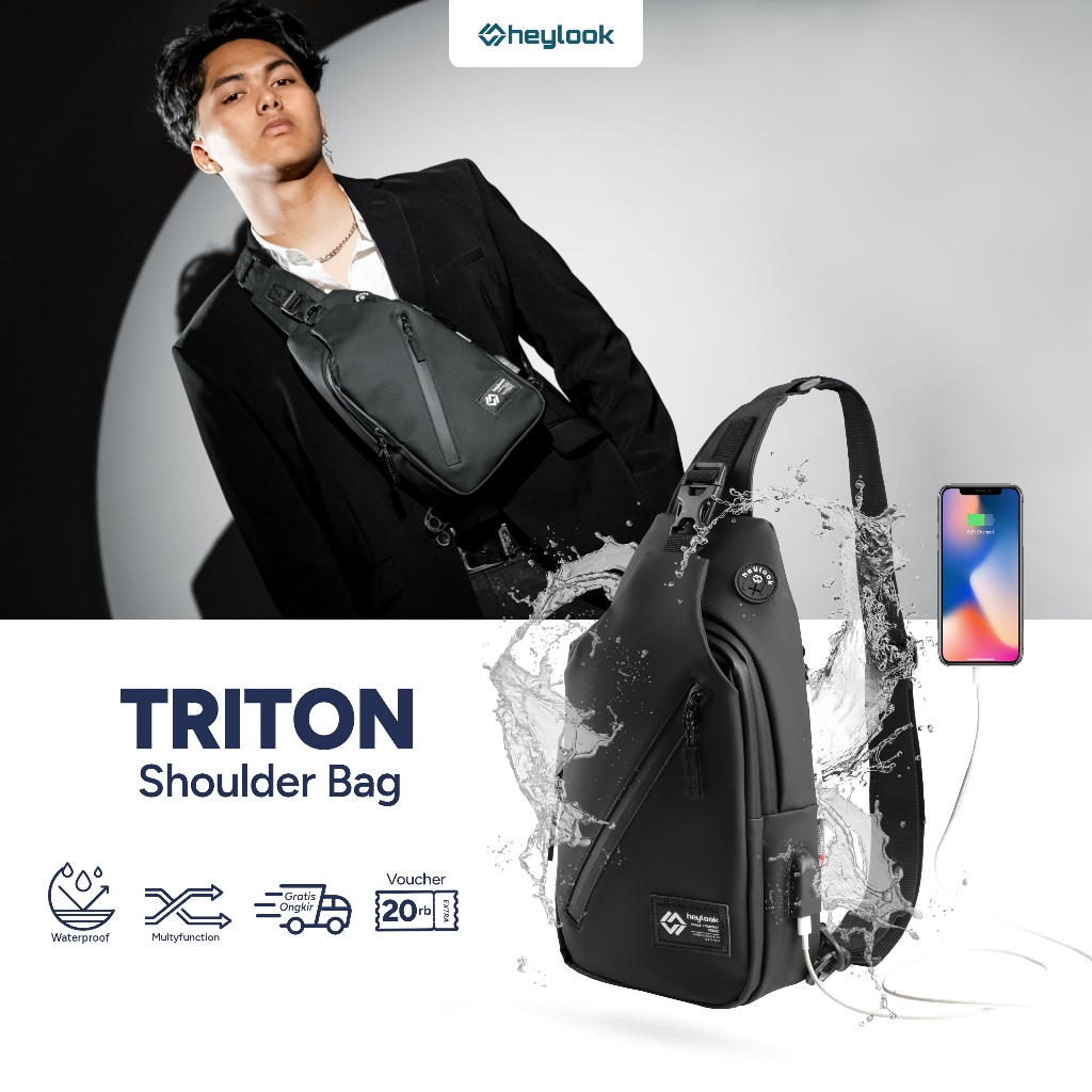 Jual HEYLOOK Official - Tas Selempang Pria TRITON Sling Bag Cowok Waist ...