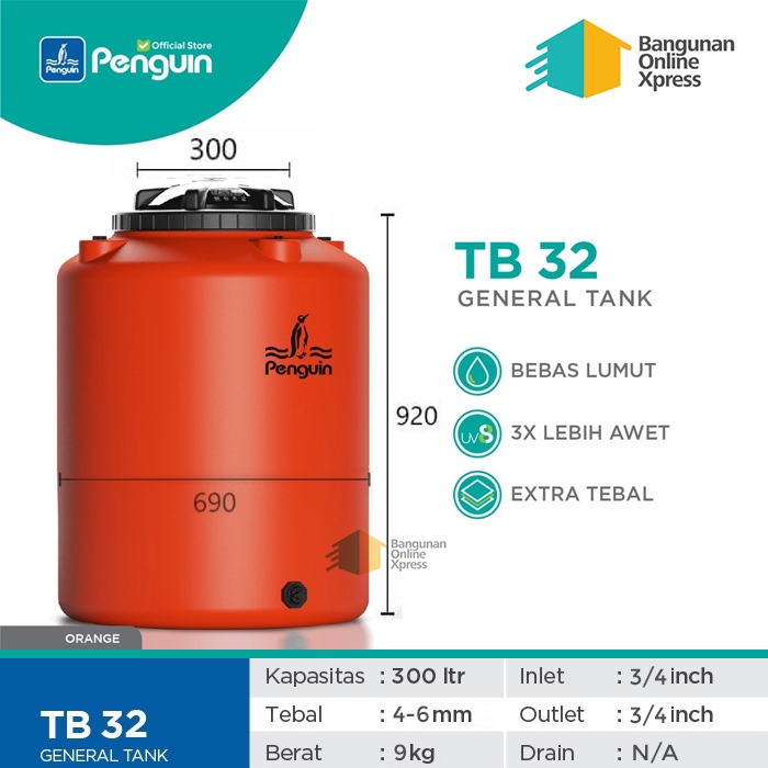 Jual TANGKI AIR / TOREN / TANDON PENGUIN TB32 (300 LITER) | Shopee Indonesia