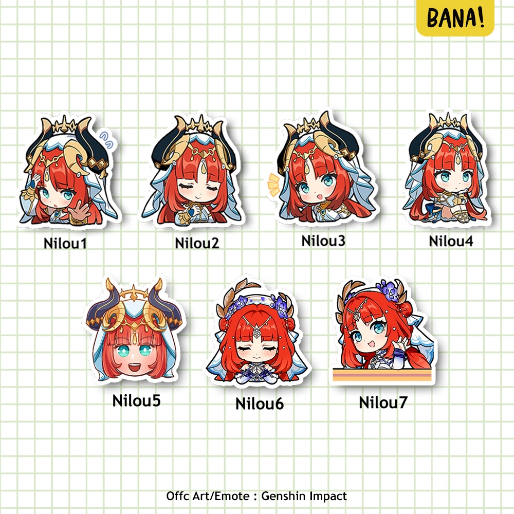 Jual Stiker NILOU Genshin Impact Sticker Vinyl Waterproof Bijian | BANA ...