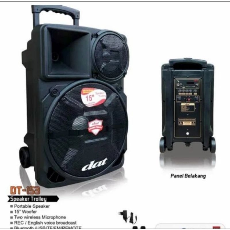 Jual Speaker Portable Wireless Dat DT 153 Original Bluetooth 15 inch ...