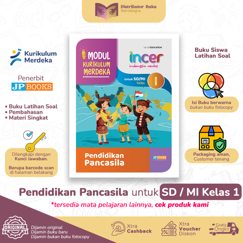 Jual Buku Soal Pendidikan Pancasila Kelas 1 Sd - Kurikulum Merdeka ...