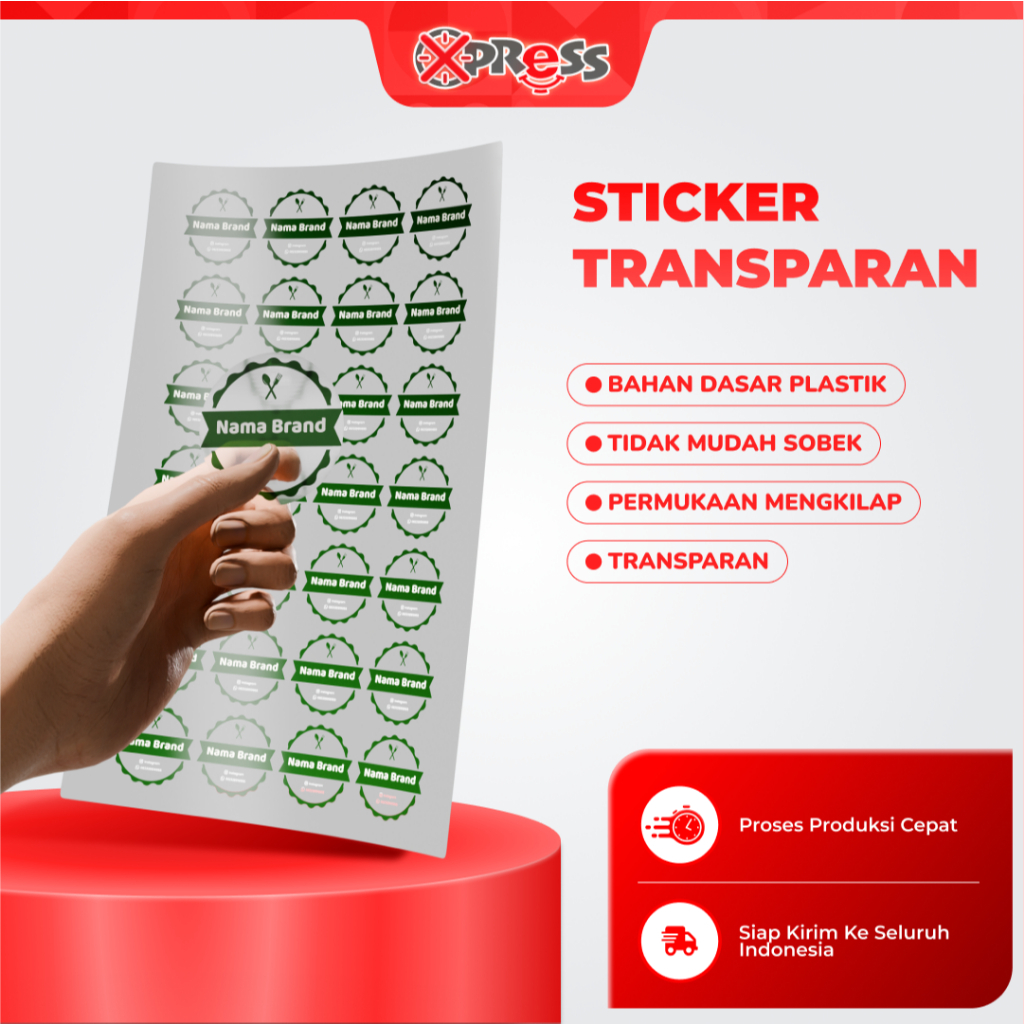 Jual Stiker Label Transparant/ Stiker Transparant/ Vinyl Transparant A3 ...