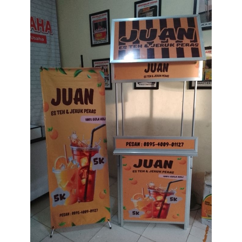 Jual Booth Portable Meja Lipat Gerobak Lipat ukuran 80x50 bahan ...