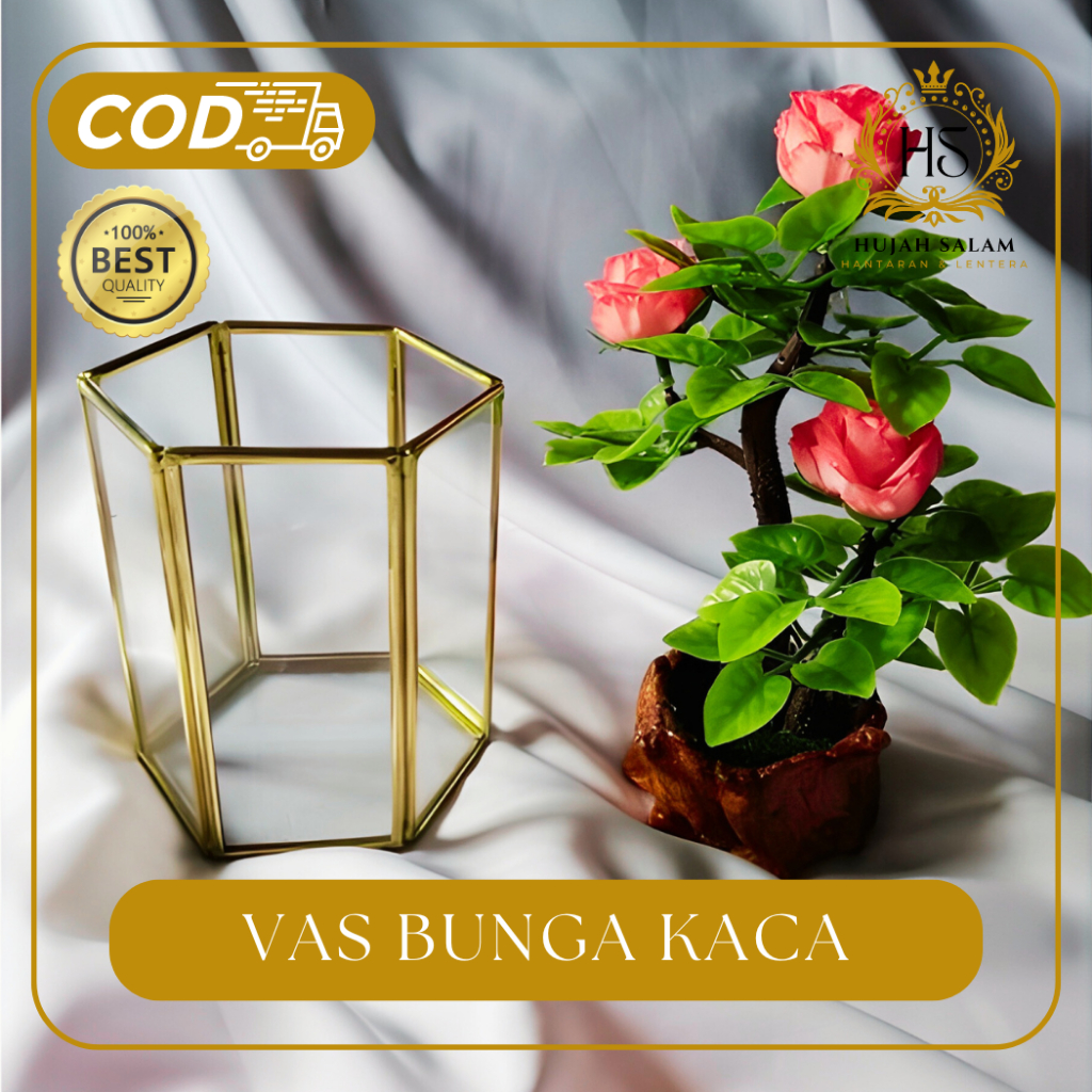 Jual VAS BUNGA KACA HIASAN AESTHETIC NORDIC RANGKAIAN ORNAMEN MEWAH VAS ...