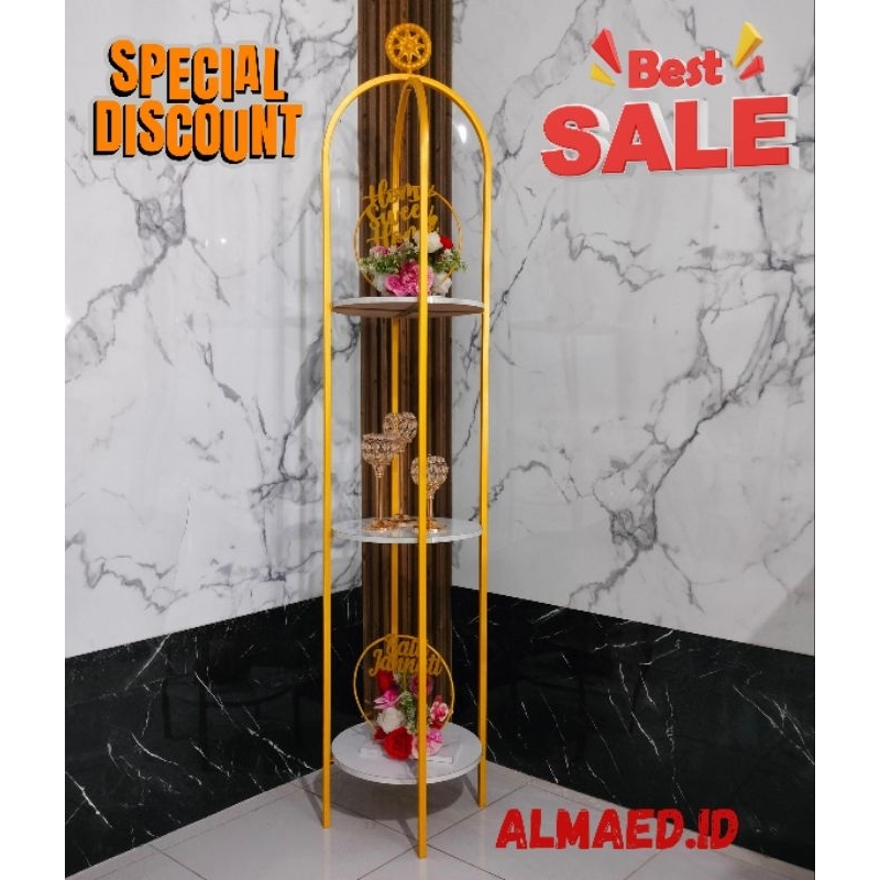 Jual RAK SUDUT RUANG TAMU/RAK SANGKAR GOLD/RAK SERBAGUNA/RAK SUDUT ...