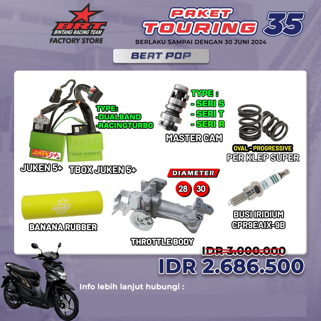 Jual PAKET TOURING 35 BEAT POP ESP BRT - ECU JUKEN + MASTERCAM + PER ...