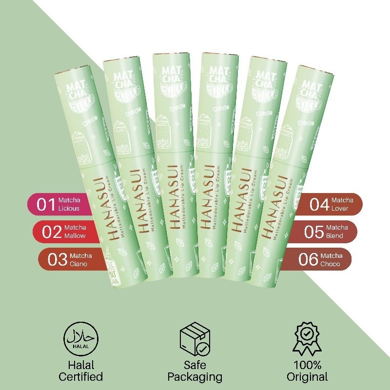 Jual Hanasui Mattedorable Lip Cream Matcha Latte Edition - Hanasui Lip ...
