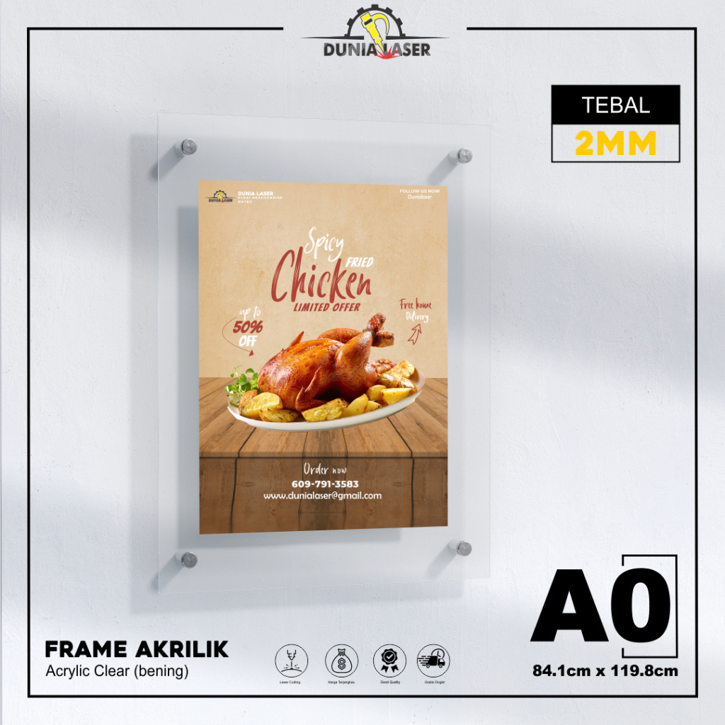 Jual Frame Bingkai Display Poster Akrilik Menu Dinding - Ukuran A0 ...