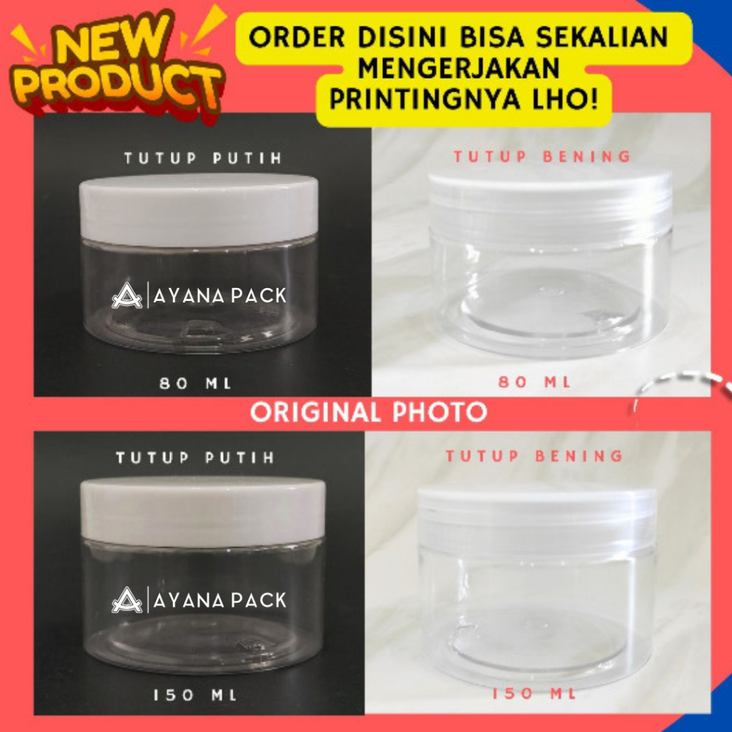 Jual JAR PLASTIK TUTUP PUTIH 80 ML / 100 ML / 150 ML TOPLES COOKIES ...